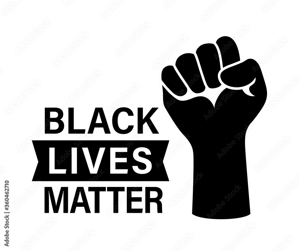 Hand symbol for black lives matter protest to stop violence to black ...