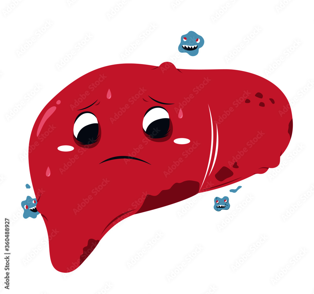 abnormal liver, liver with disease cartoon Stock Vector | Adobe Stock