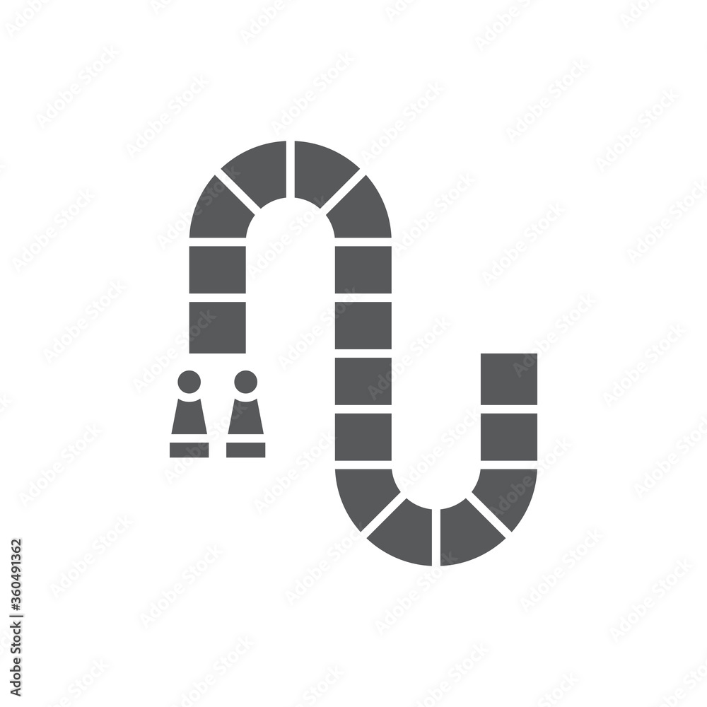 Pathway board game icon symbol isolated on white background Stock ...