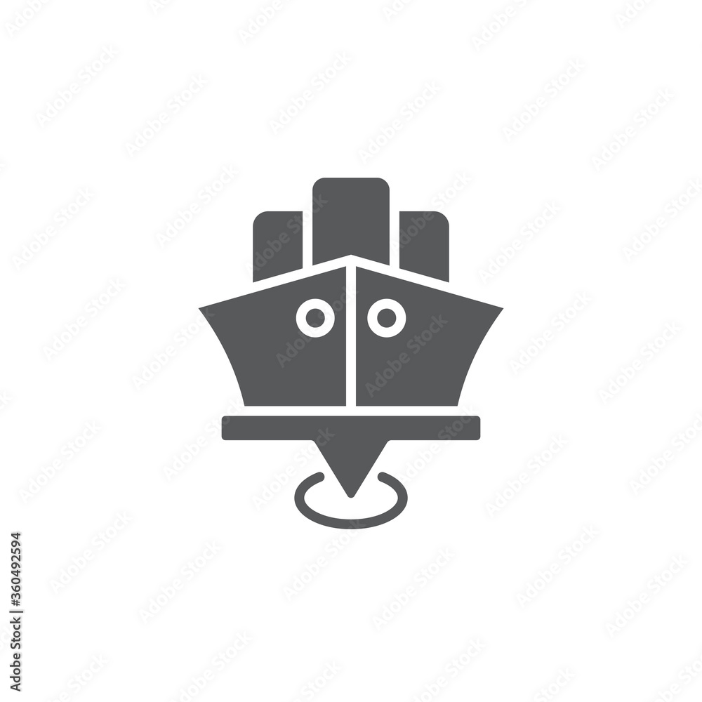 Port location pin vector icon symbol map isolated on white background ...