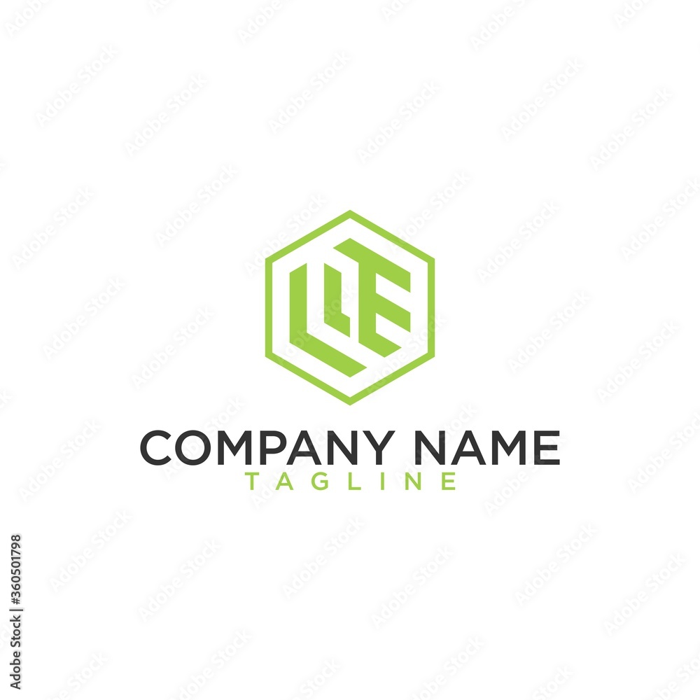 Geometric letter LE,ELFE, logo design. Modern luxury initial logo vector. Stock-Vektorgrafik ...