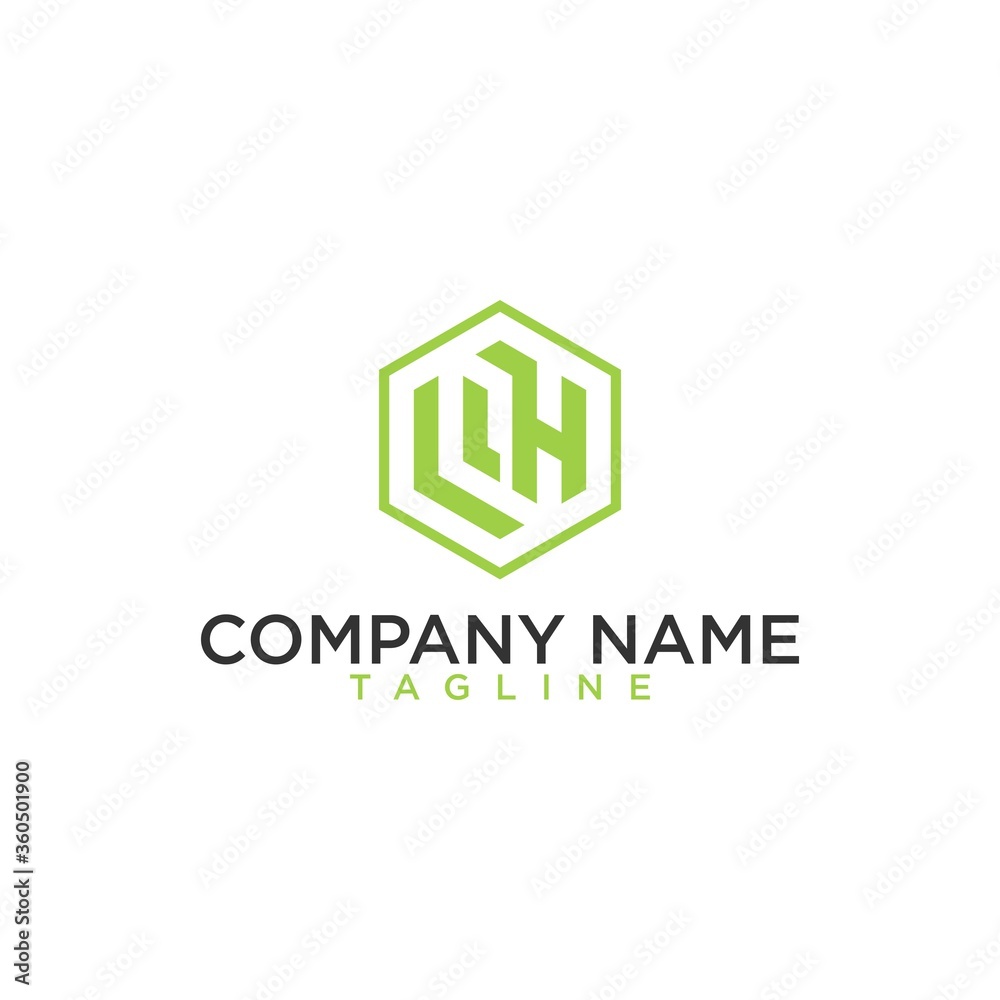 Geometric letter LH,HL,FH, logo design. Modern luxury initial logo ...