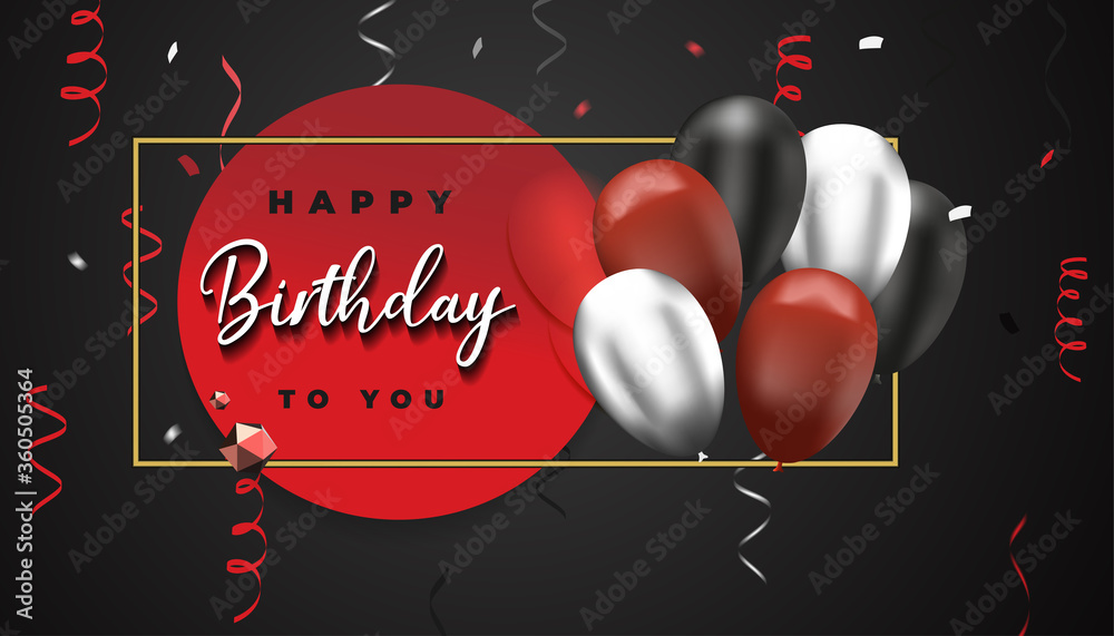 Happy Birthday In Black And Red