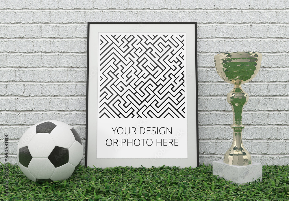 Football Sport Poster Mockup Stock Template | Adobe Stock