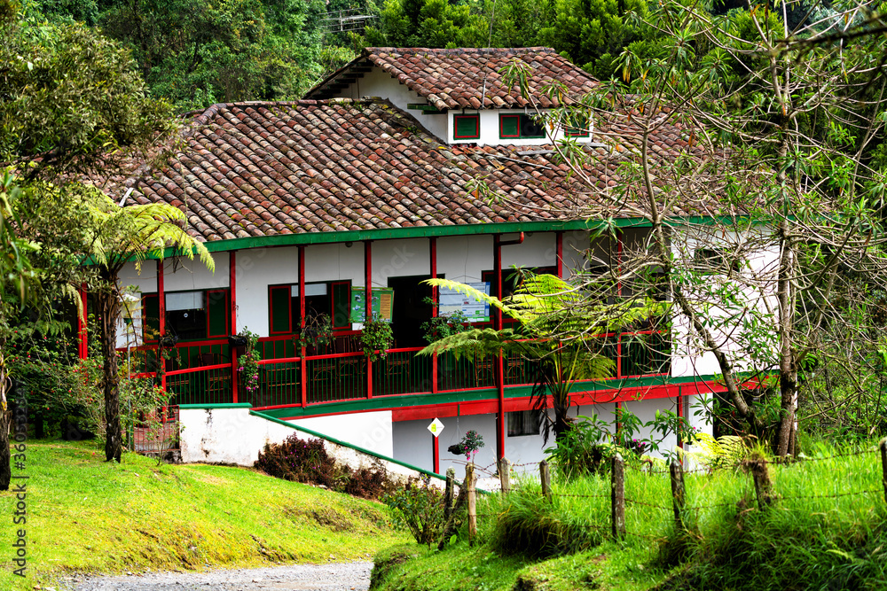 Farmhouse lodge in the rural mountainous part of Colombia located among ...