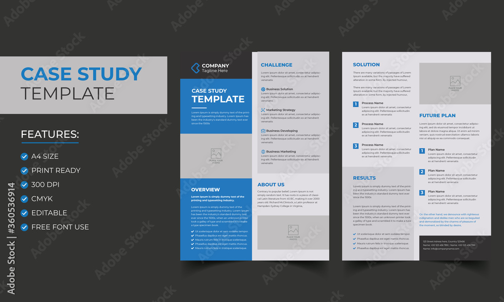 Case Study Template. Corporate Modern Business Double Side Flyer and ...