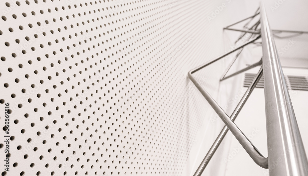 Vienna, Austria: the modern, futuristic white interior in library of ...
