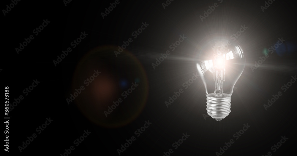 Light bulb with electric power abstract creative idea think innovation ...