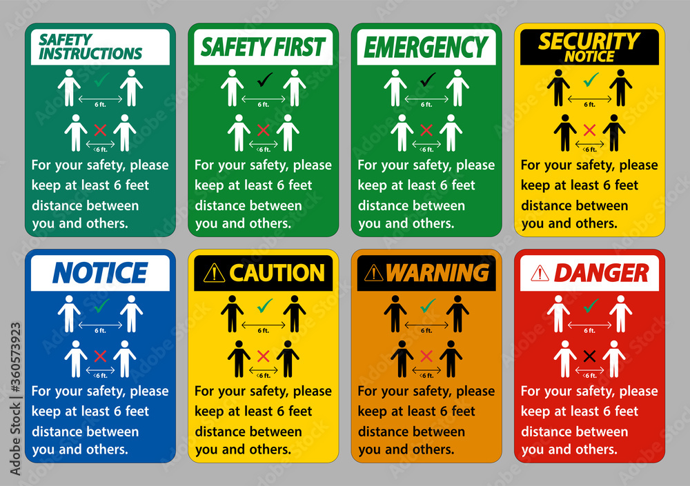 Keep 6 Feet Distance,For your safety,please keep at least 6 feet ...