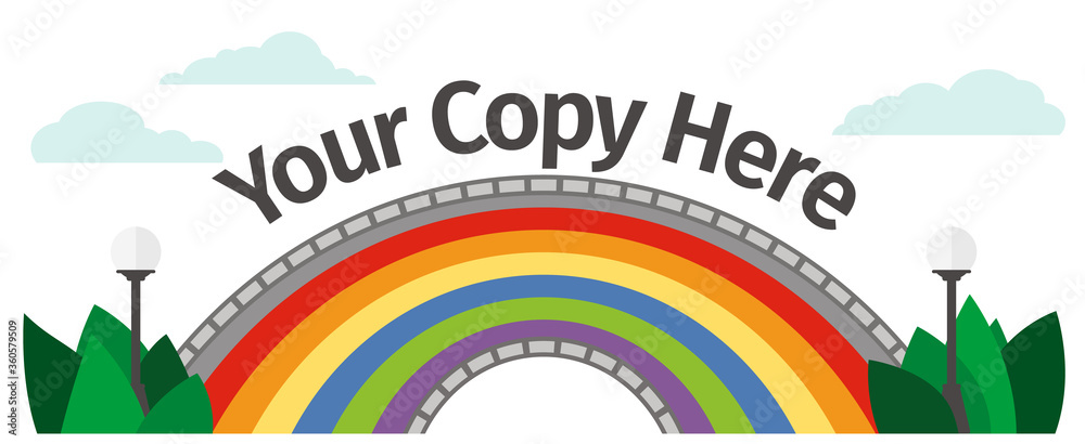 Rainbow bridge, vector illustration Stock Vector | Adobe Stock