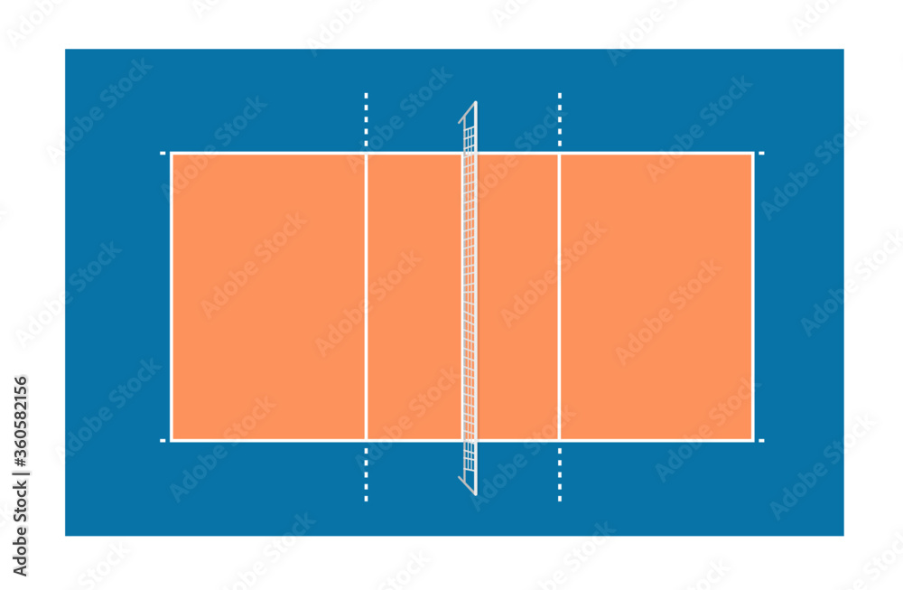 volleyball court top view vector illustration Stock Vector | Adobe Stock