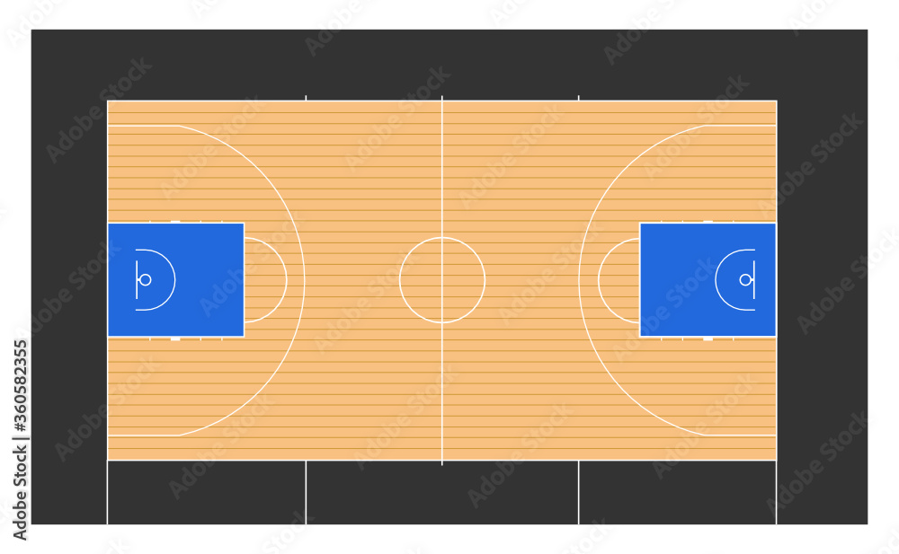 basketball court vector illustration with FIBA markings Stock Vector ...