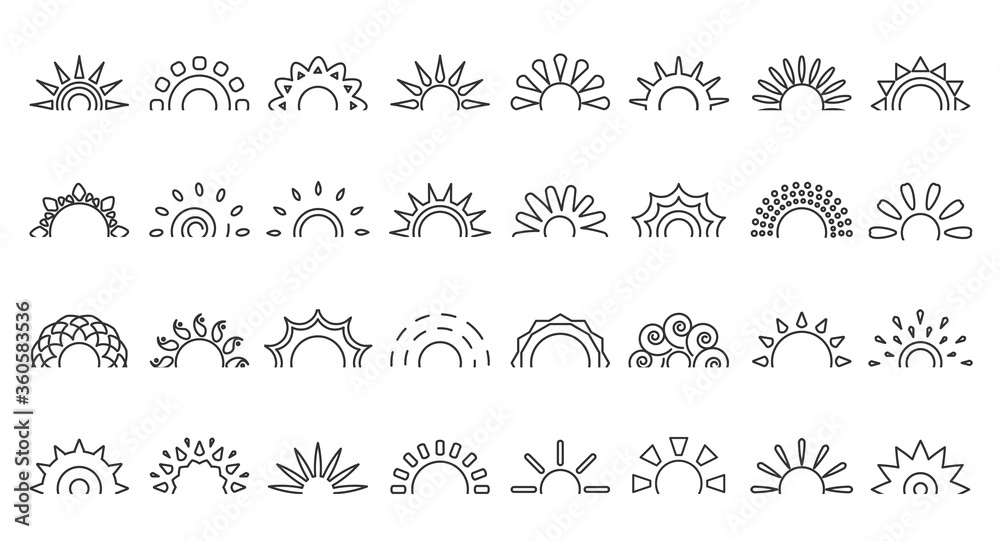 Sun Border Black And White