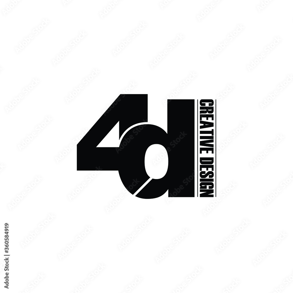 Letter 4D logo icon design vector. monogram logo vector illustration ...