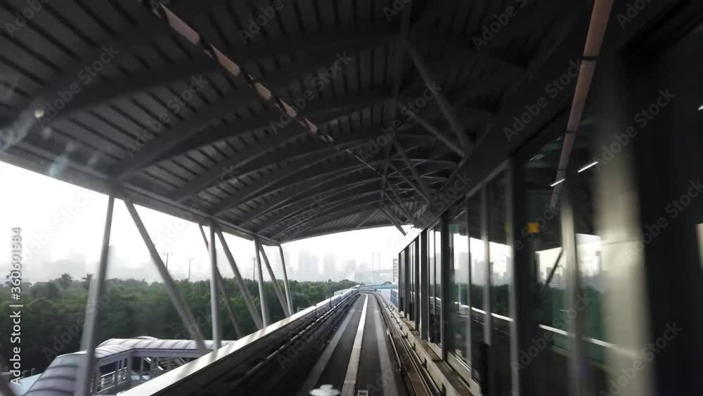 Tokyo, Japan,Jun 26, 2020 HD Hyperlapse footage of train view moving ...
