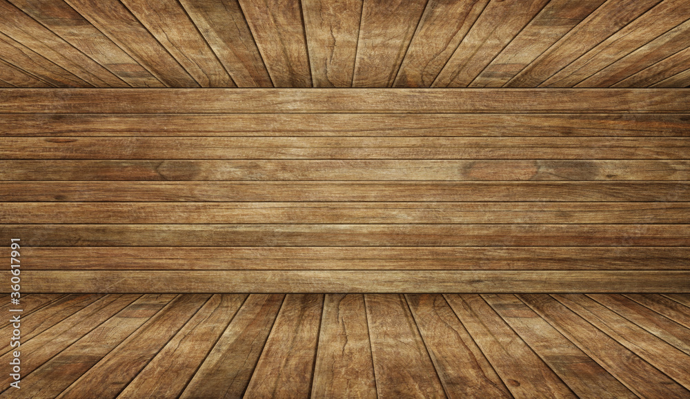 Old wood background for product montage or presentation. 3D ...