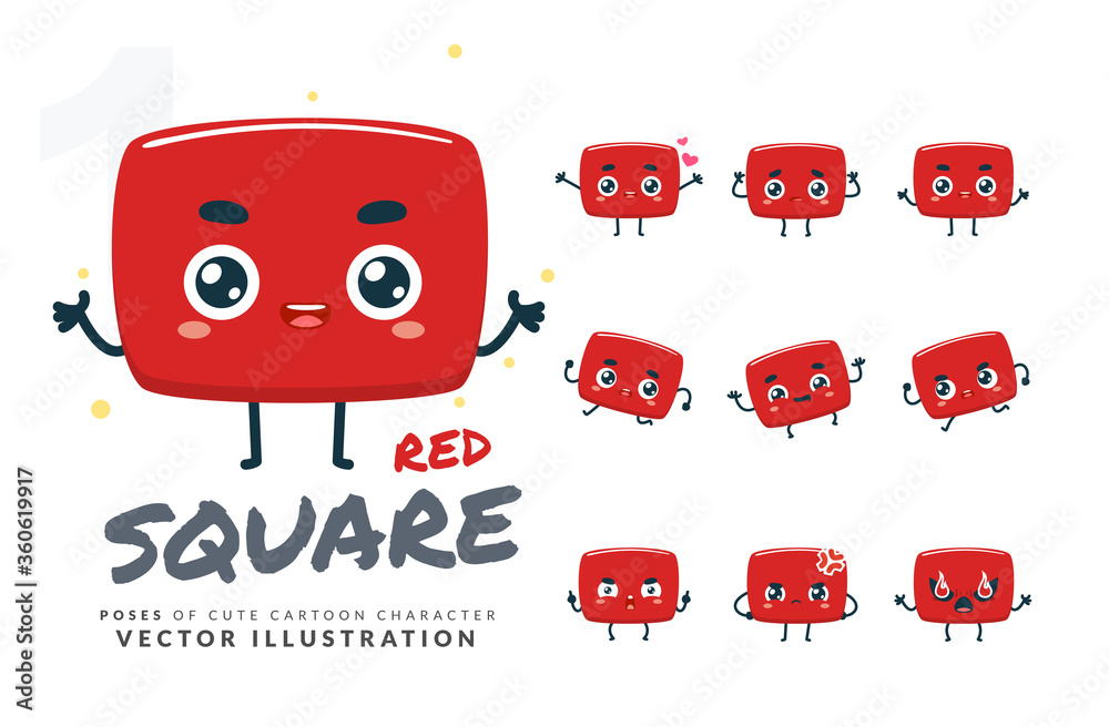 Vector set of cartoon images of Red Square. Part 1 Stock Vector | Adobe ...