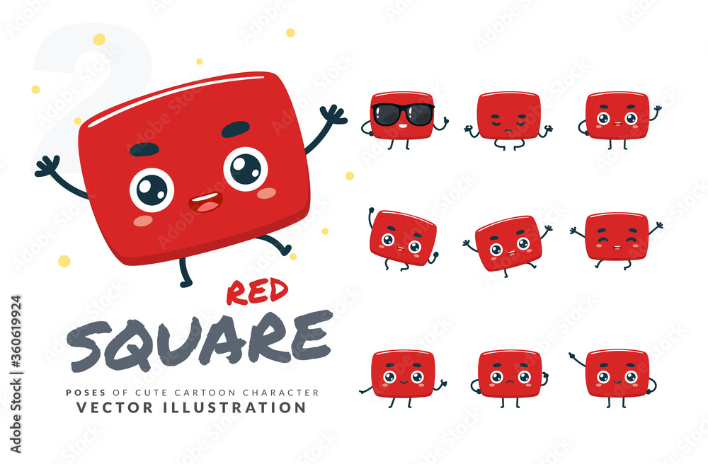 Vector set of cartoon images of Red Square. Part 2 Stock Vector | Adobe ...