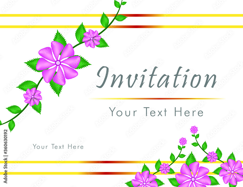 A4 size invitation card design with abstract flower background Stock ...