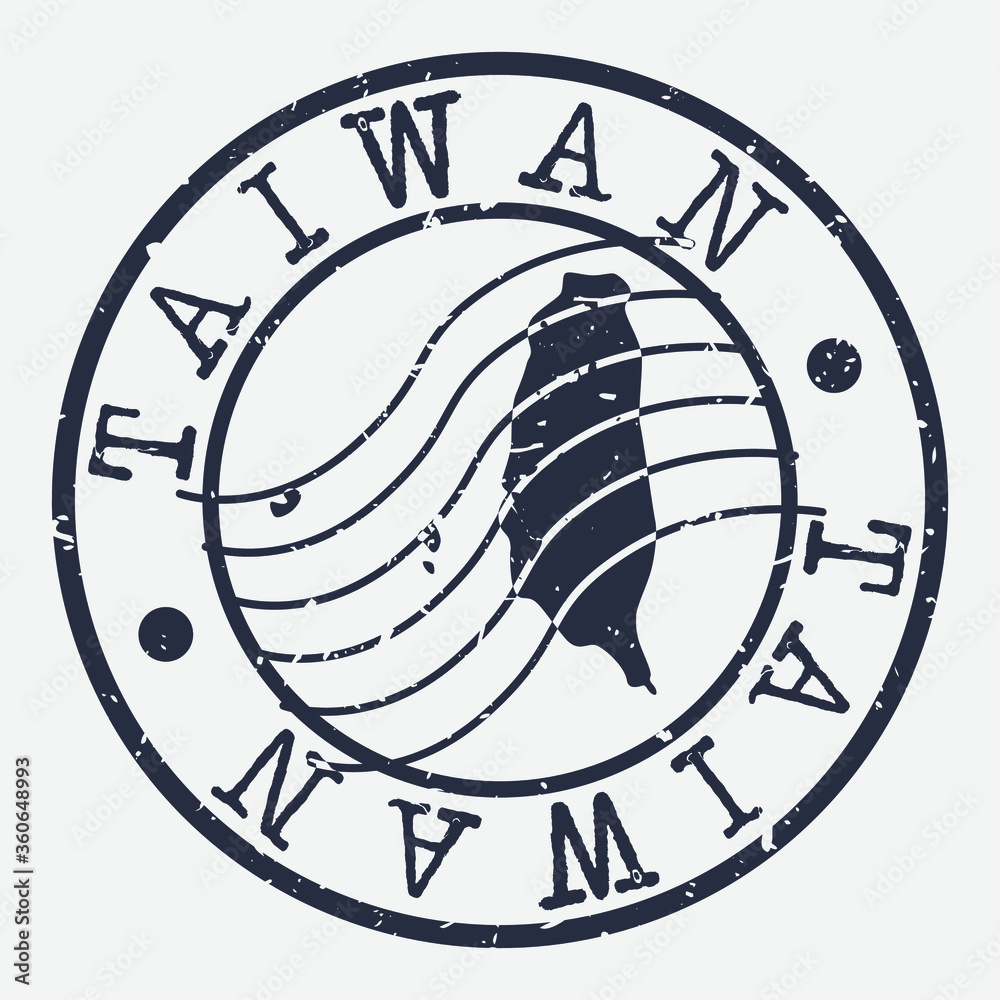 Taiwan Stamp Postal. Map Silhouette Seal. Passport Round Design. Vector ...