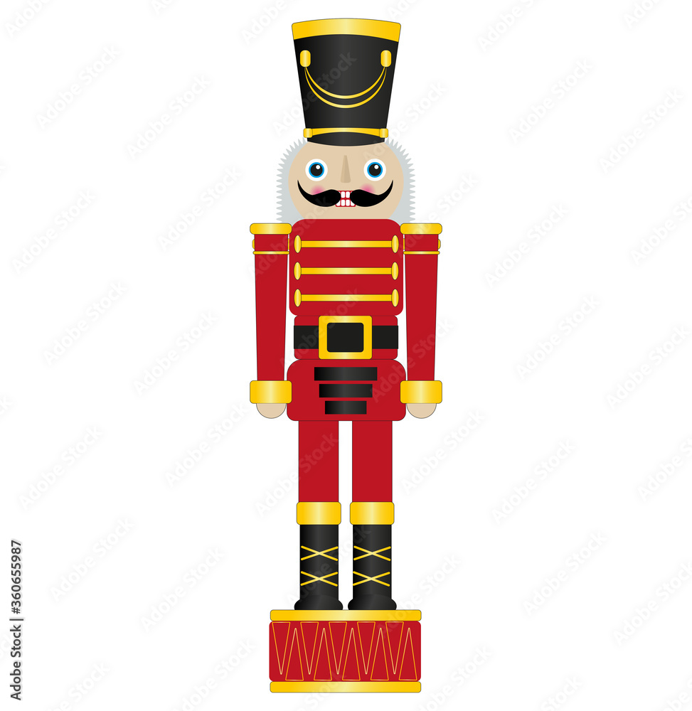 Christmas Nutcracker Vector Drawing on a white background Stock Vector | Adobe Stock
