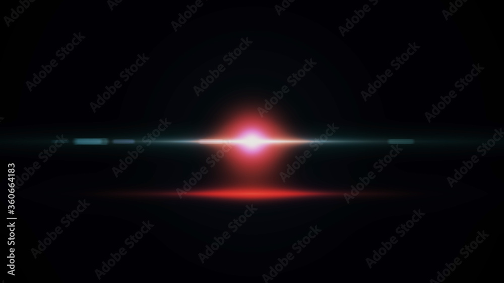 Anamorphic lens flare from a photo camera lens. Anamorphic background ...