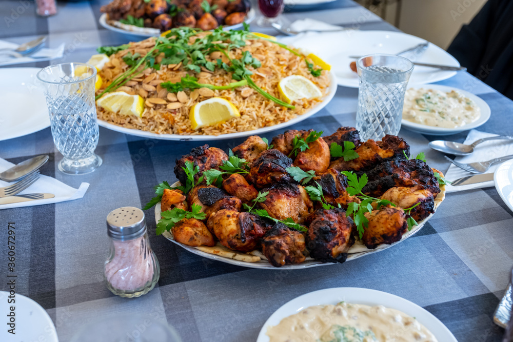 Arabic food on dinning table Stock Photo | Adobe Stock