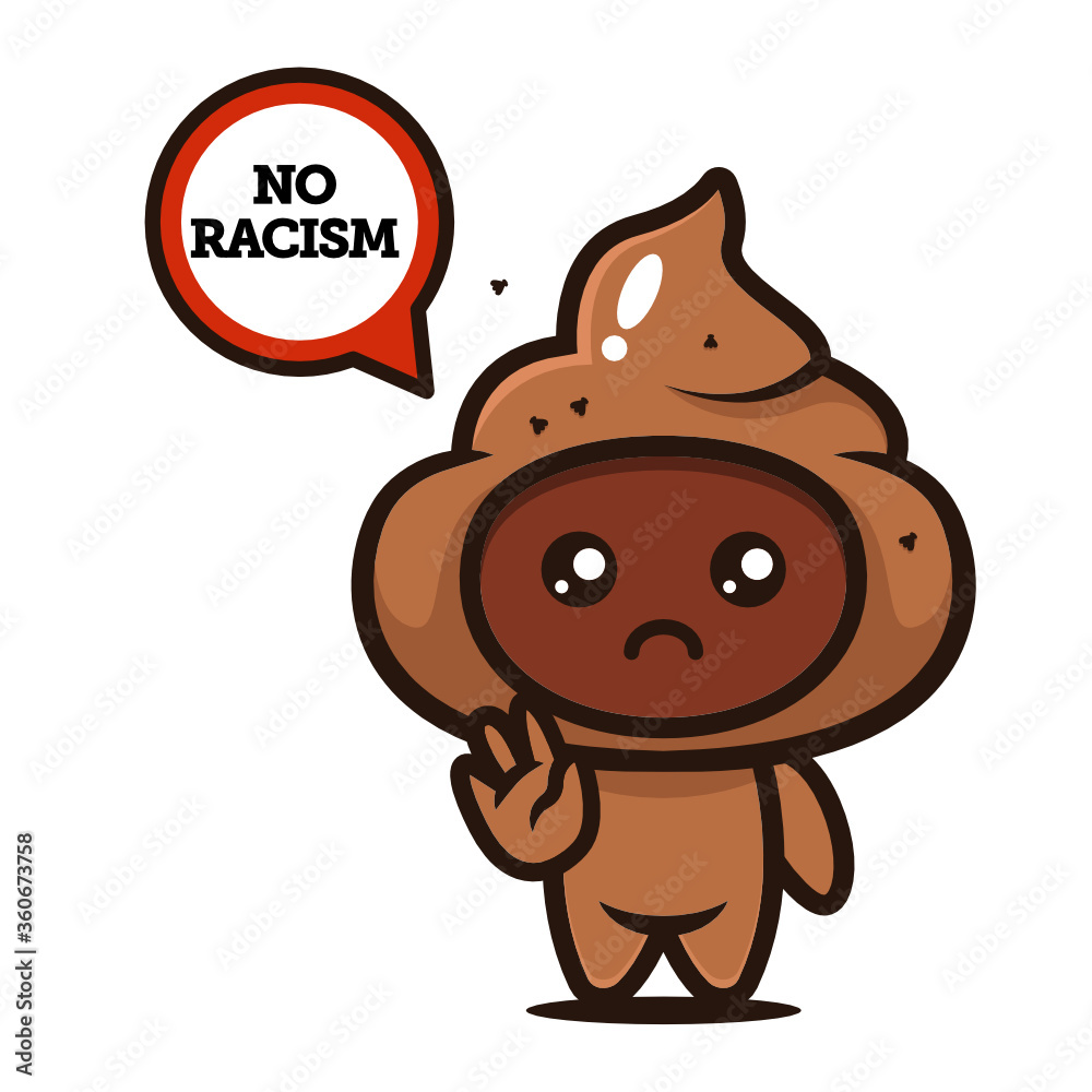 Cute poop mascot for anti racism design Stock Vector | Adobe Stock