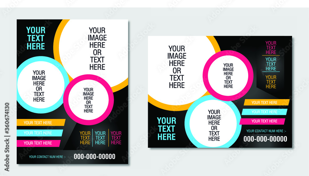 A4 size modern flyer design template with Vertical and horizontal ...
