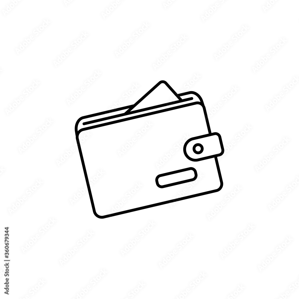 wallet with card sticking out line icon. Signs and symbols can be used ...