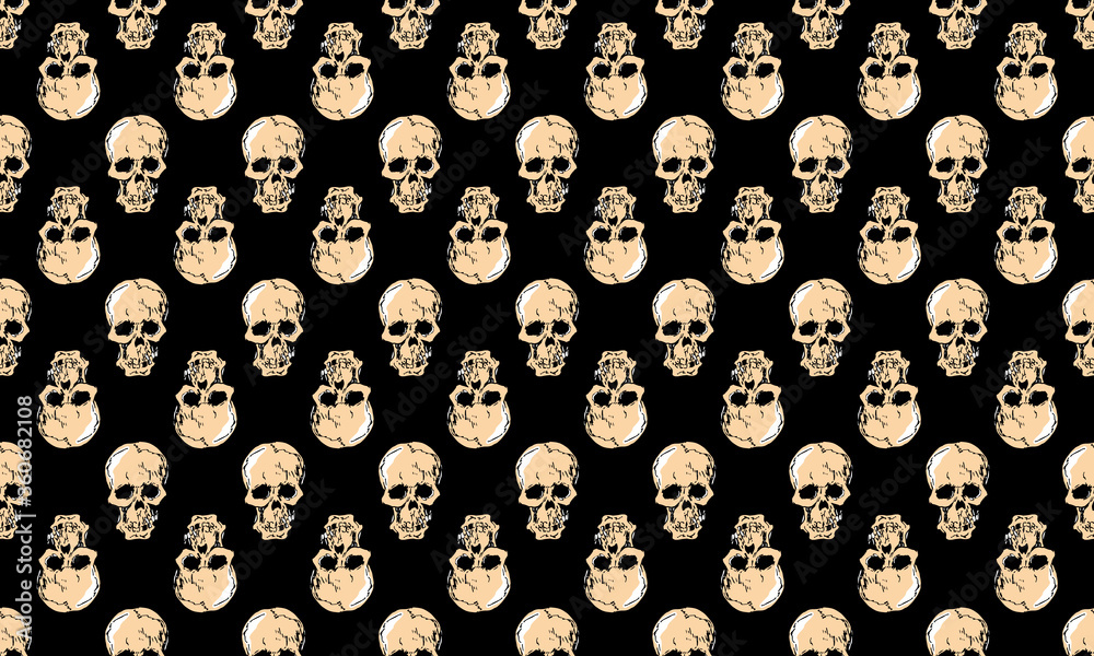 Afterlife. Life after death. Skull - seamless texture. Stock Vector ...