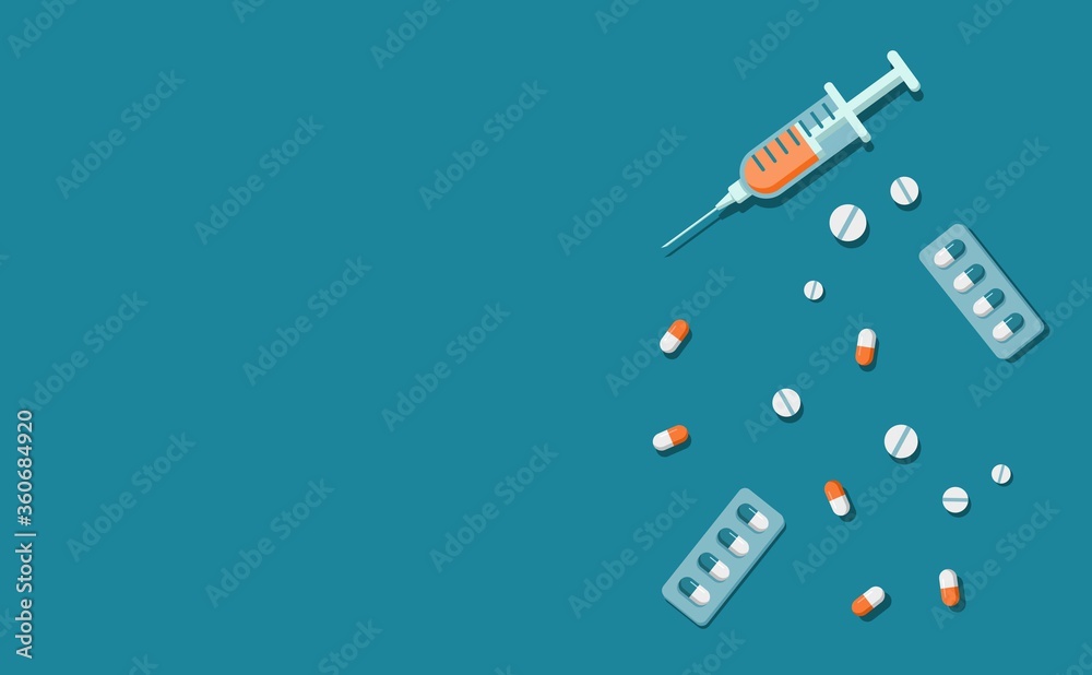 Stop drug abuse and illicit trafficking campaign background. Flat style ...