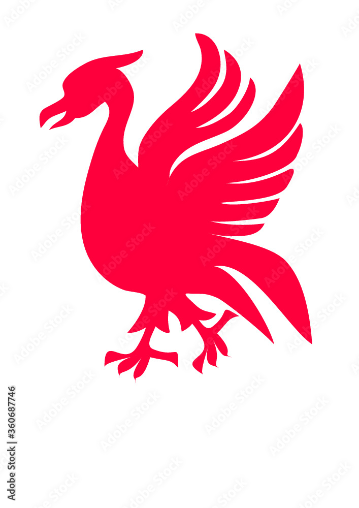 vector illustration of a red liver bird Stock Vector | Adobe Stock