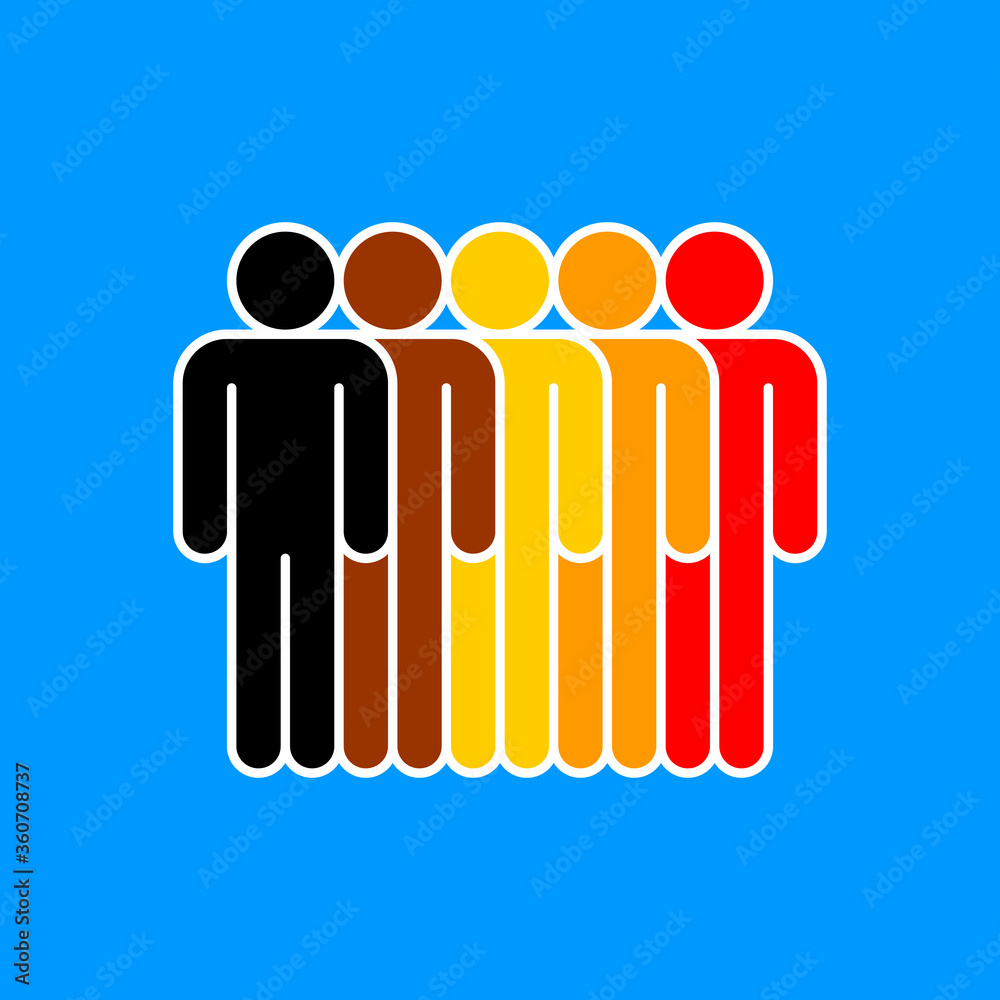 BIPOC. Black, indigenous, and people of color. Woman sign. Man icon ...