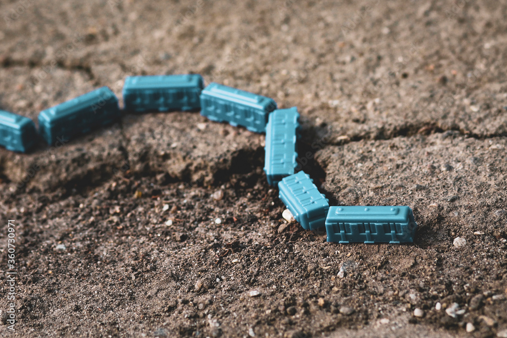 The concept is an accident on the railway, a dangerous train route. The ...