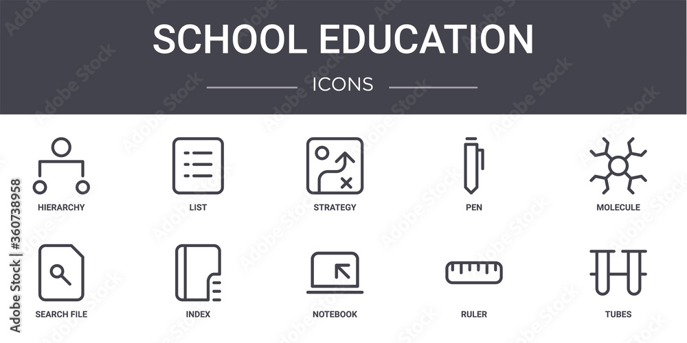 school education concept line icons set. contains icons usable for web ...