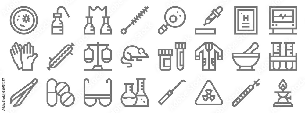 laboratory line icons. linear set. quality vector line set such as ...
