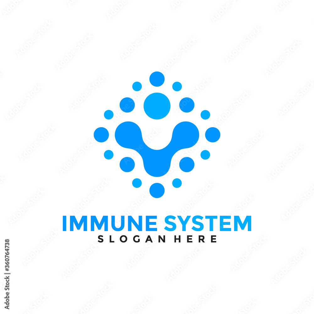 Immune System Health Cell Logo Design Template. Vaccination ...