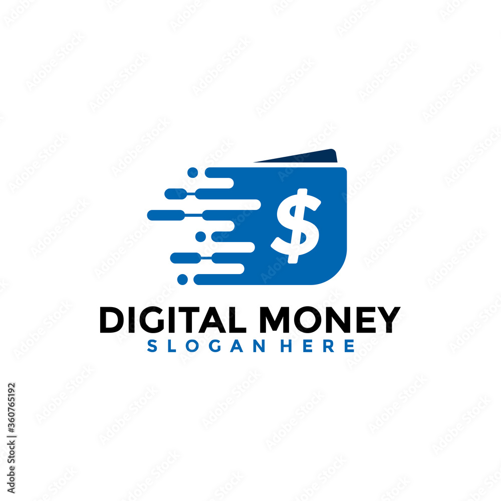 Fast Money Digital Transaction Logo Design Template. Fast Wallet Logo ...