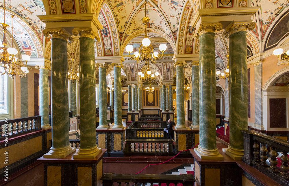 DRESDEN, GERMANY - DECEMBER 28: Interior of the Semper Oper as on ...