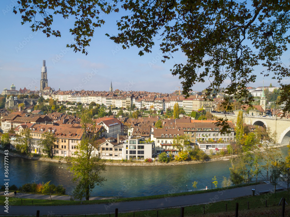 Cityscape of Bern or Berne, the capital city of Switzerland. In 1983 ...