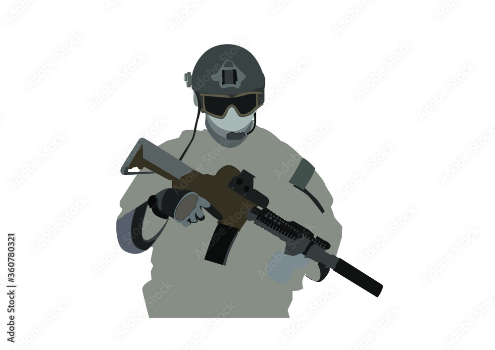 robot, soldier, army, military, character, war, cyborg, rifle ...