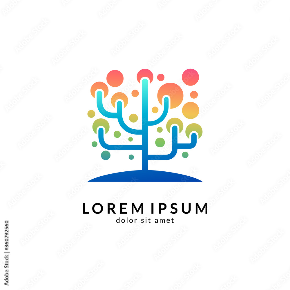 Tree logo design, green nature, environmental logo, growth symbol ...