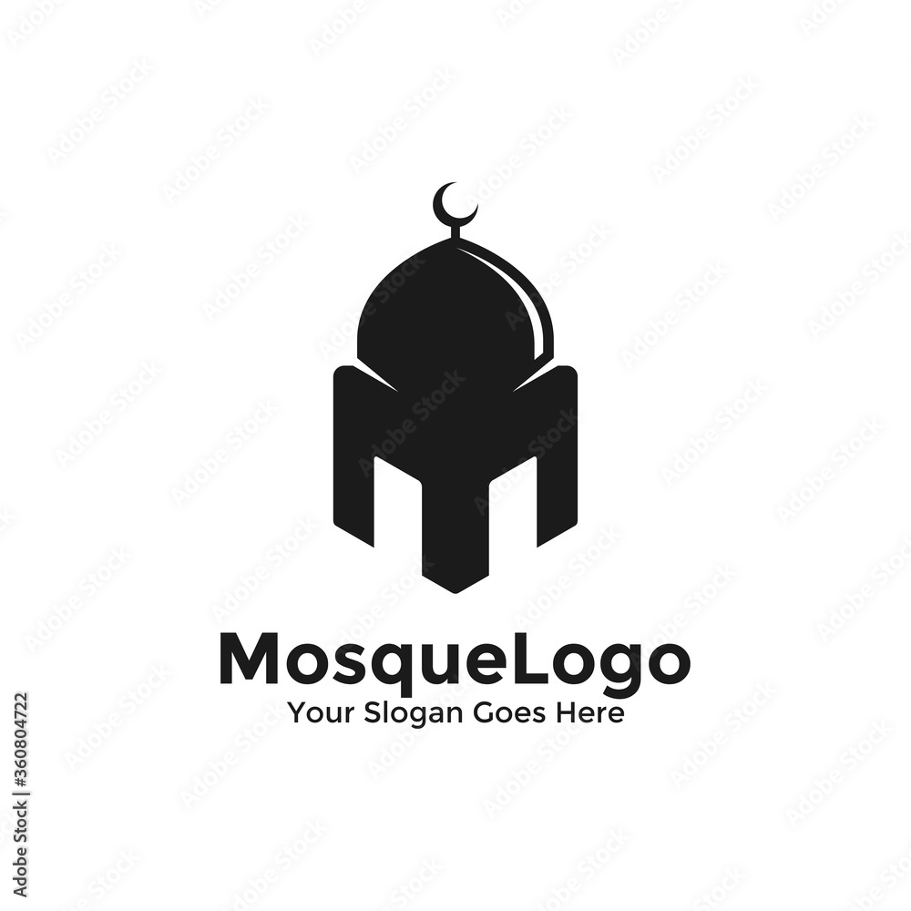 Letter M for islamic logo vector, creative muslim design, simple mosque ...