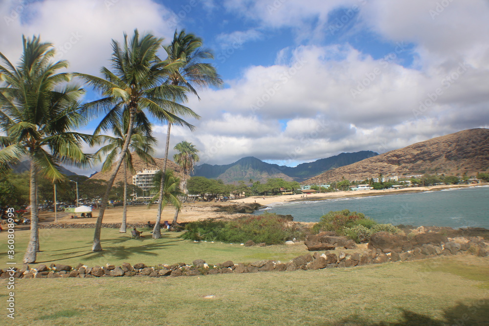 Pokai Bay Beach Oahu Island Hawaii Stock Photo | Adobe Stock