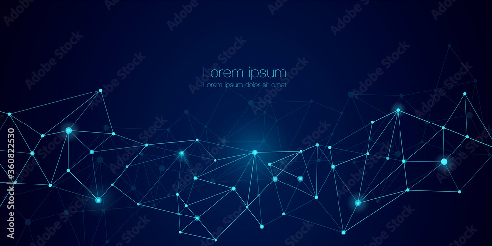 Abstract technology Network nodes Vector background. Connection science ...