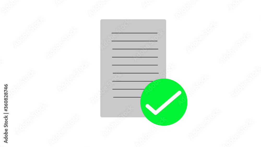 File selected icon. Document page with check symbol. Colored circle ...