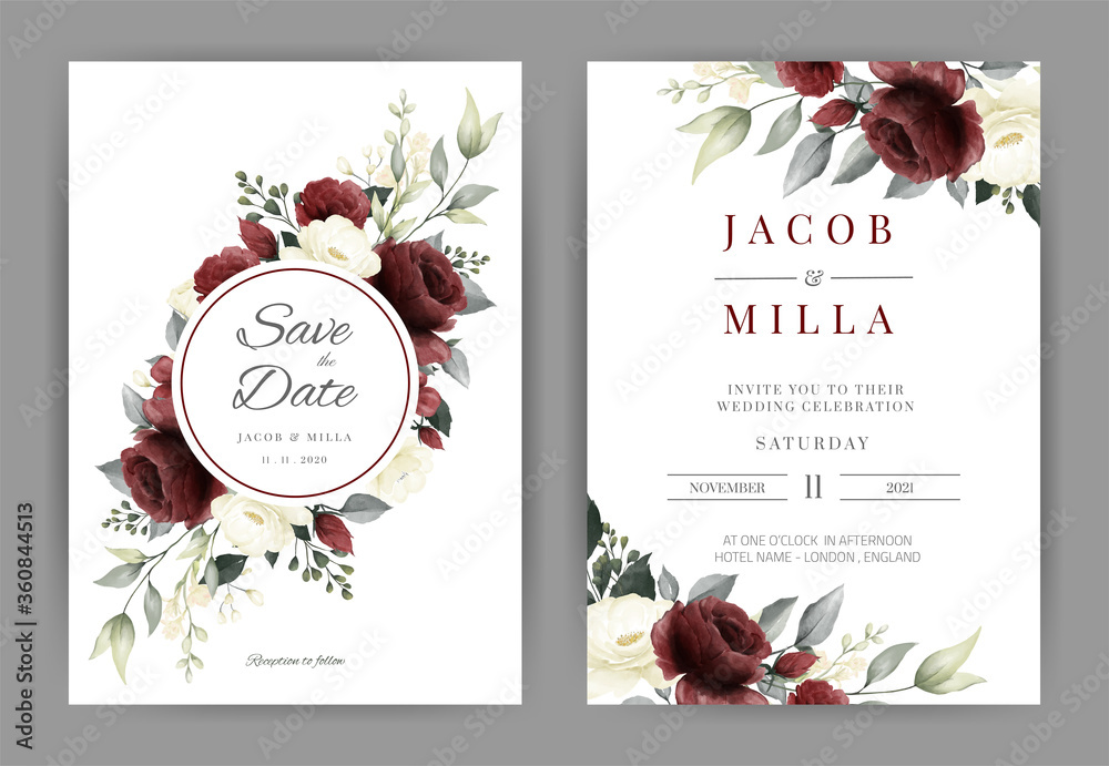 White Flower Wedding Invitation Vector | Best Flower Site