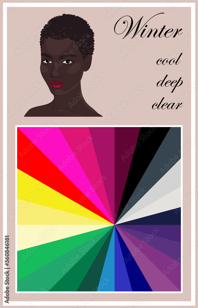 Stock vector color guide. Seasonal color analysis palette for winter ...