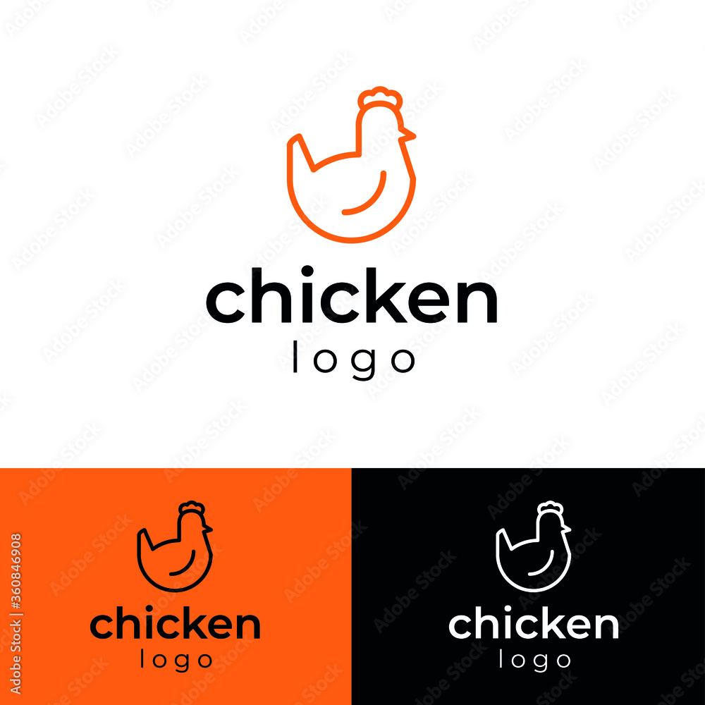 chicken logo design vector template minimal and modern logotype Stock ...